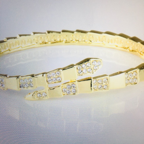 Jewelry | Gorgeous Womens Gold Tone Serpentine Crystal Accent Designer ...